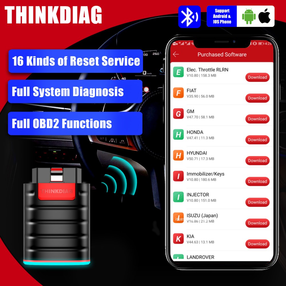 THINKCAR Thinkdiag Full System OBD2 Diagnostic Tool Powerful than ...