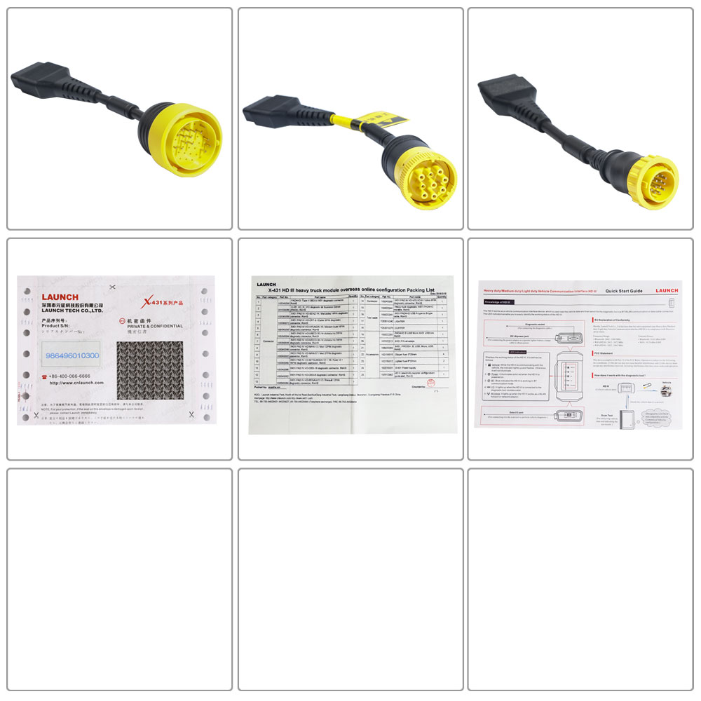 Launch X431 HD3 Ultimate Heavy Duty Truck Diagnostic Adapter for X431 ...