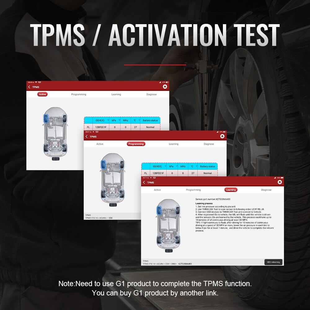 THINKCAR Thinktool Pros OBD2 Car Diagnostic Tool Auto All System ...