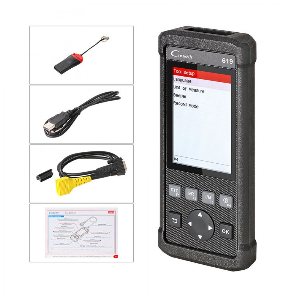 Newest Launch Creader 619 Code Reader Full OBD2/EOBD Functions Support Data Record and Replay ...
