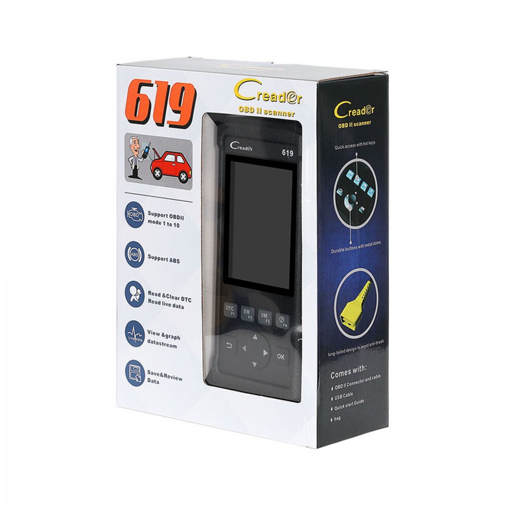 Newest Launch Creader 619 Code Reader Full OBD2/EOBD Functions Support ...