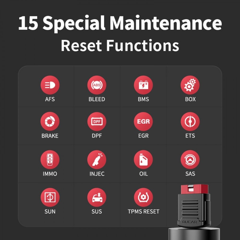 THINKCAR MUCAR BT200 obd2 Scanner Full System 15 Reset obd2 Diagnostic ...