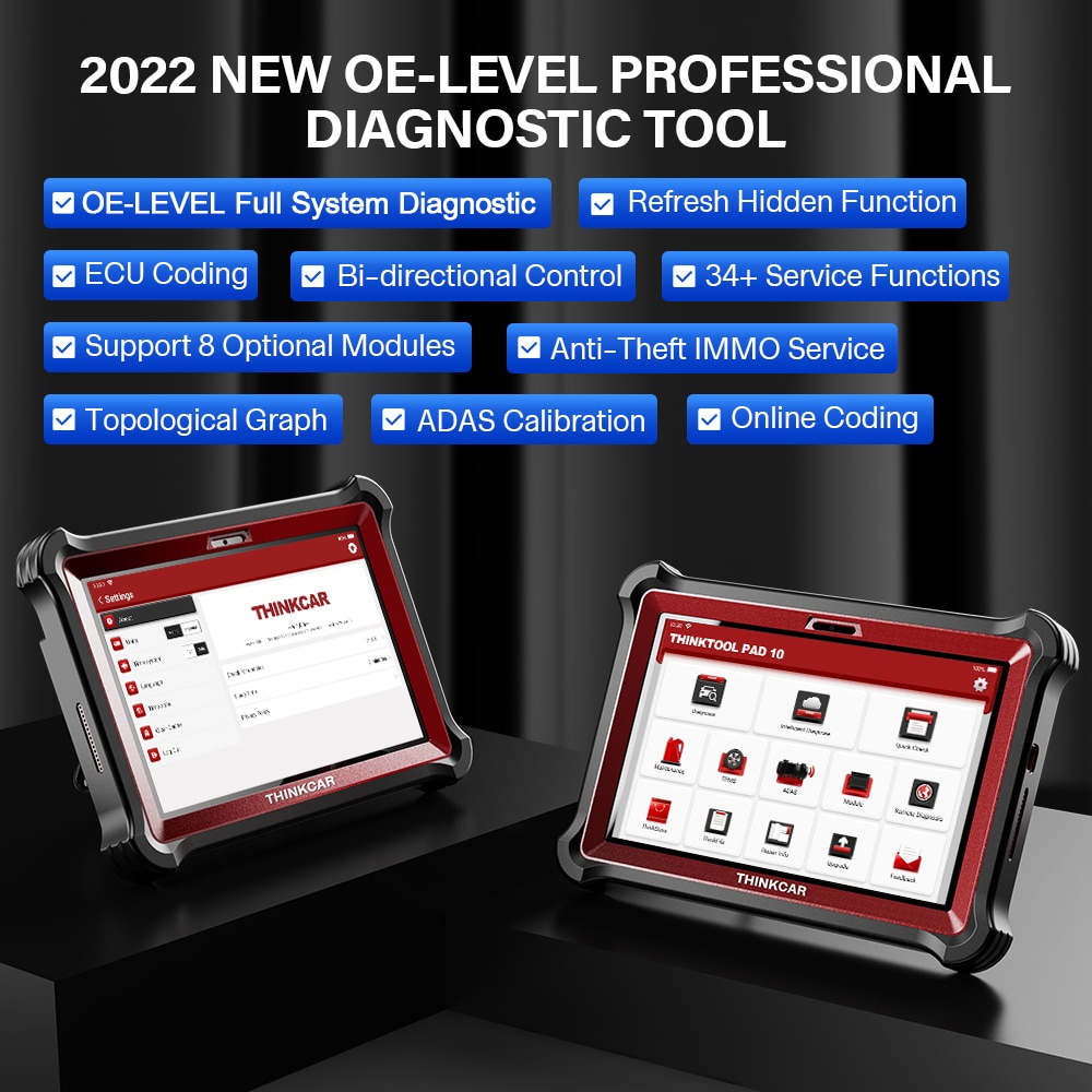 THINKCAR THINKTOOL PAD 10 OBD2 Automotive Scanner Full System Diagnose ...