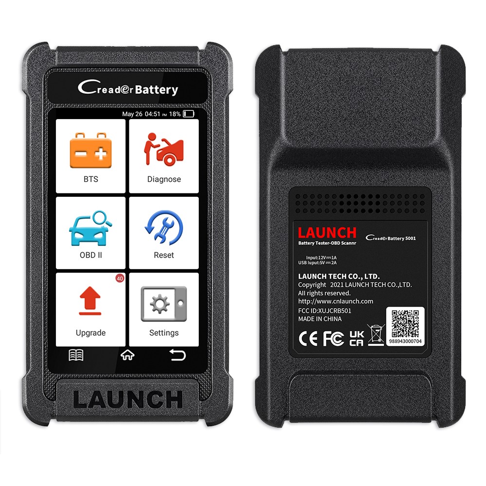 LAUNCH X431 CRB5001 OBD2 Scanner 12V Car Battery Tester Auto ABS SRS AT ...