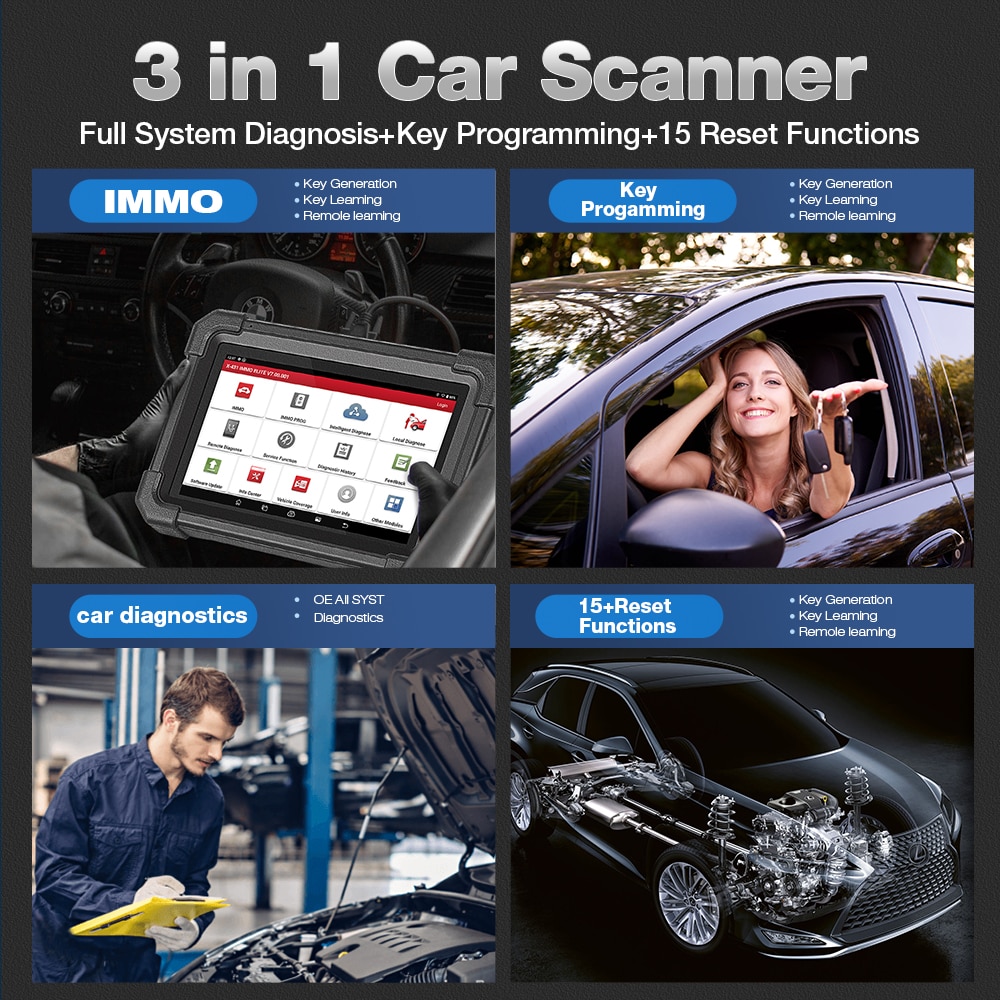 LAUNCH X431 IMMO Elite Car Key Programming Tools OBD OBD2 Full System ...