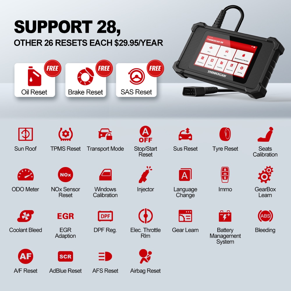 Thinkcar Thinkscan SR4 OBD2 Scanner For Car Scan Tools ABS/SRS/Engine ...