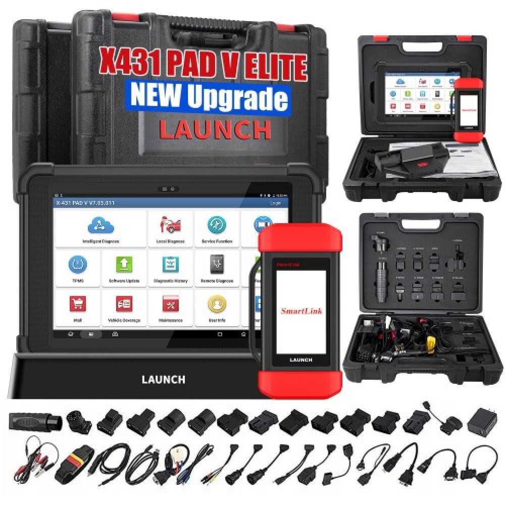 Launch X431 PAD V Elite J2534 Tool With New Smartlink C Support ECU/ECM Online Program Topology ...