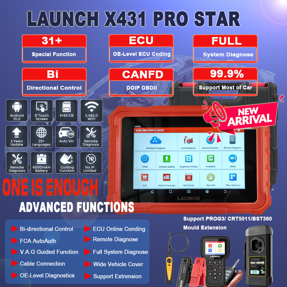 2025 Launch X431 PRO STAR Bidirectional Diagnostic Scanner Supports CAN FD DoIP 31 Service ...