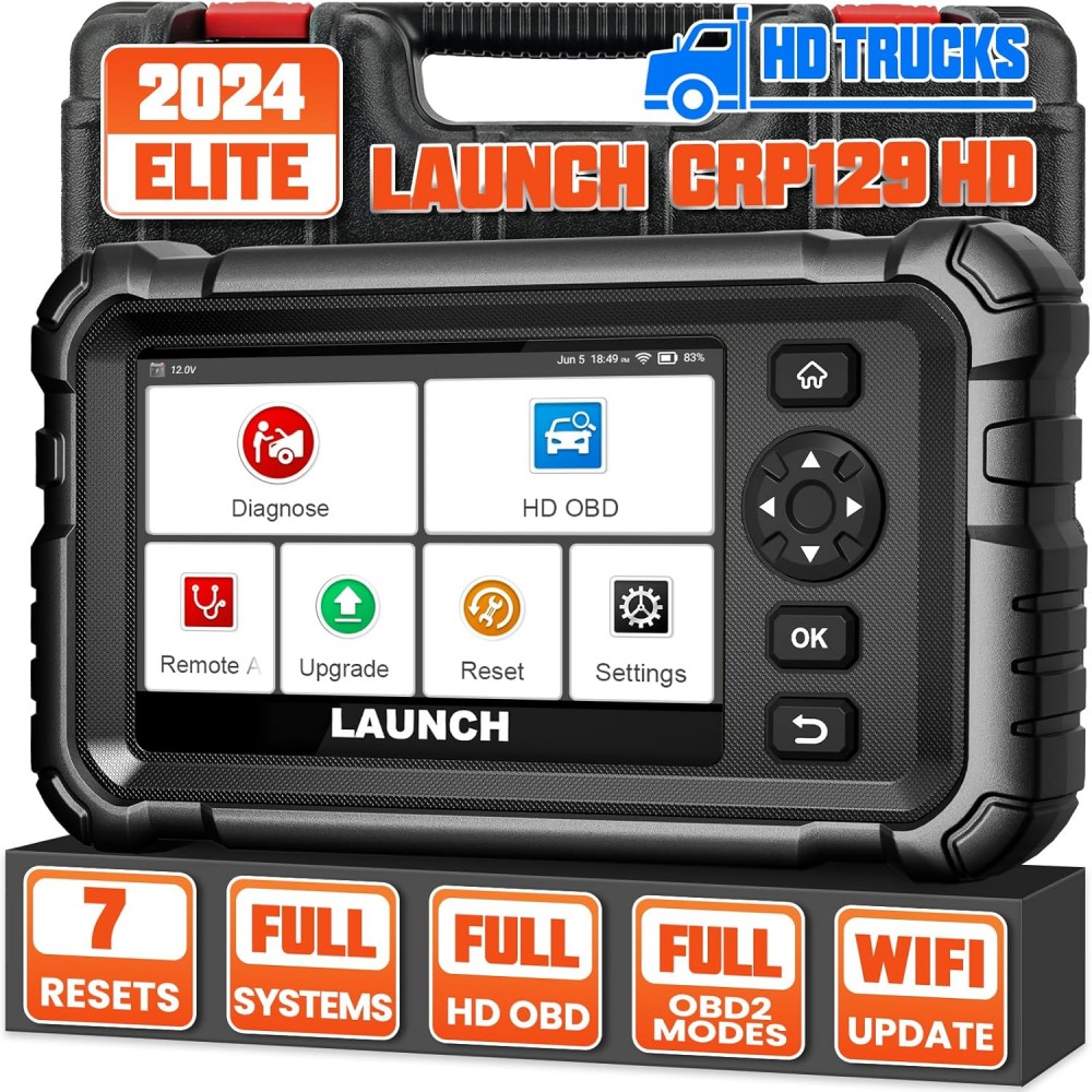 2025 LAUNCH CRP129 HD Elite Heavy Duty Scanner Full System Diesel Truck ...