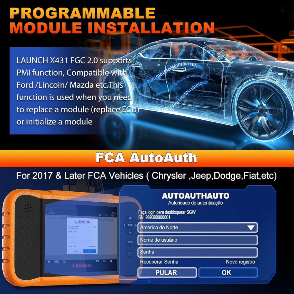 LAUNCH Creader Elite 2.0 FGC for Ford GM Chrysler Full System Bi ...