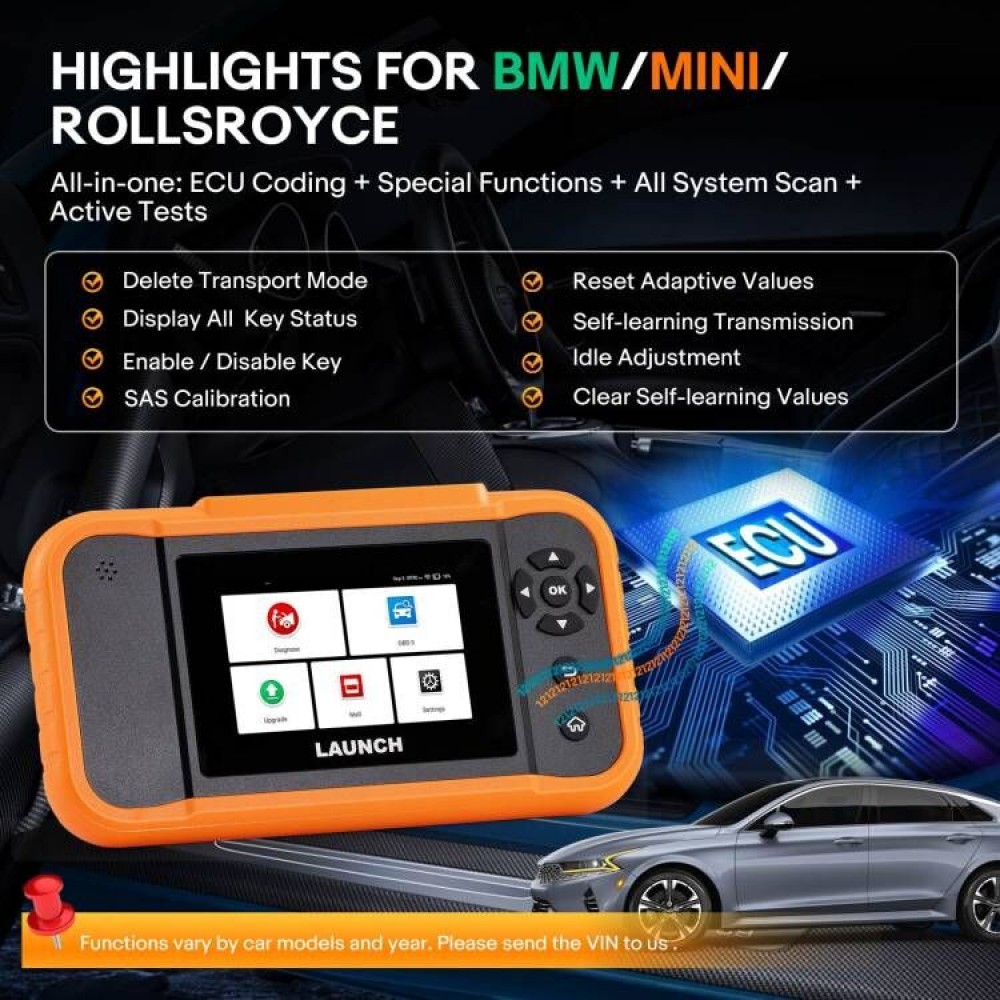 LAUNCH Creader Elite 2.0 BBA Bi-Directional OBD2 Scanner for BMW Mercedes-Benz Volkswagen VW ...