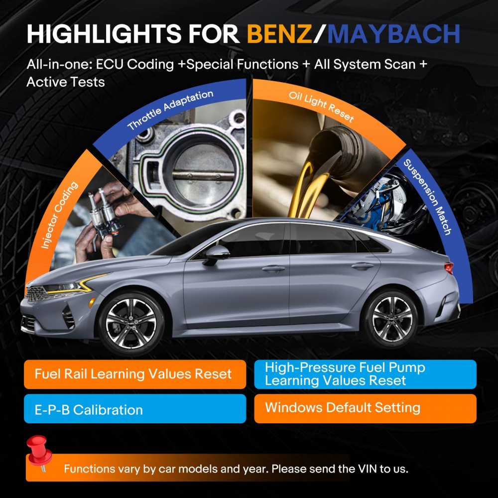 LAUNCH Creader Elite 2.0 BBA Bi-Directional OBD2 Scanner for BMW Mercedes-Benz Volkswagen VW ...